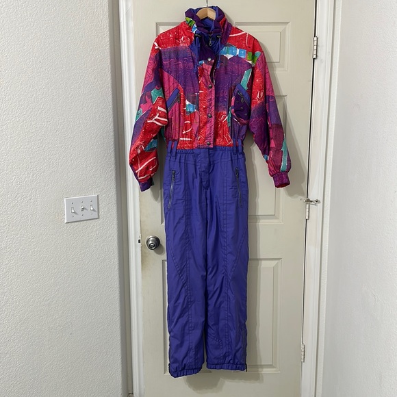 Vintage | Jackets & Coats | Vintage 8s 90s Evf Colorful Retro Ski Snow ...